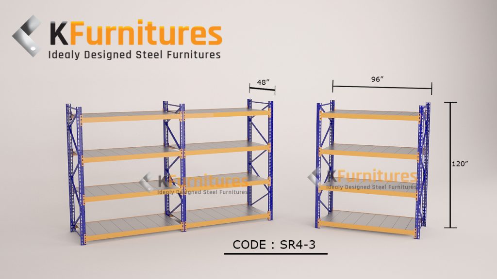 Shelf Rack, 4 levels (4ft Depth) | Premier Steel Furniture Manufacturer ...