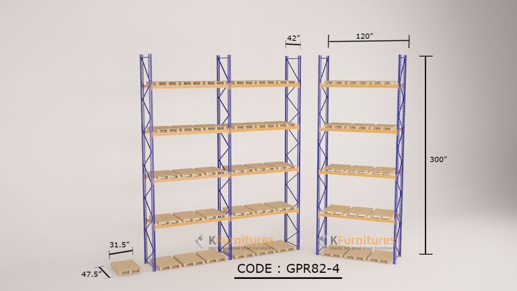 GPR82-4, G+4 Levels (80 x 120 Pallet) – Selective Pallet Racking System ...