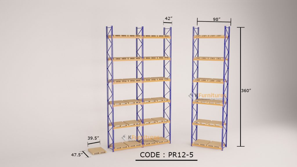 GPR12-4, G+4 Levels (100 x 120 Pallet) – Selective Pallet Racking ...