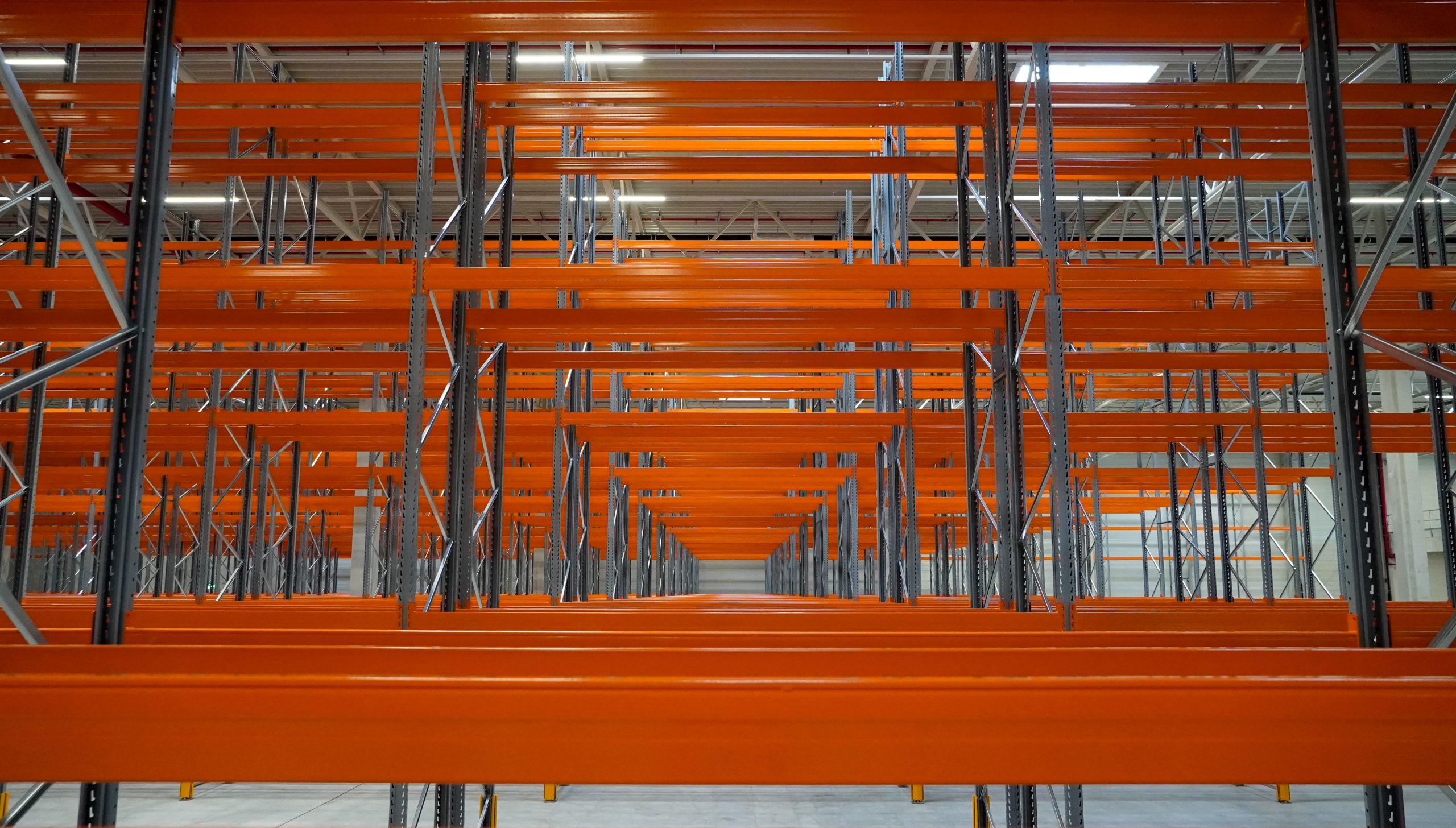 logistics warehouse with empty high racks | Premier Steel Furniture ...